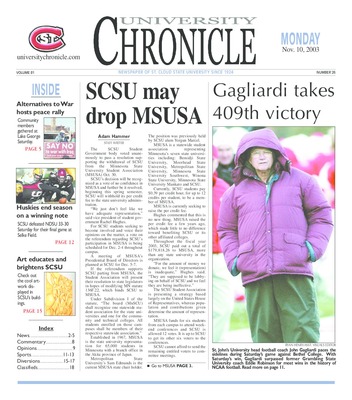 "The Chronicle [November 10, 2003]" by St. Cloud State University
