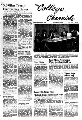 "The Chronicle [September 29, 1964]" by St. Cloud State University