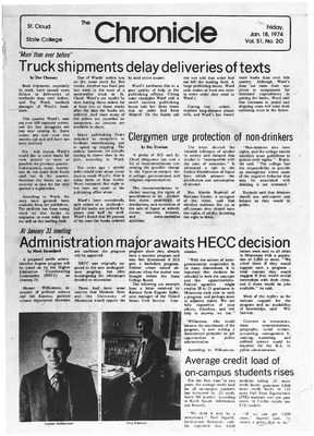 "The Chronicle [January 18, 1974]" by St. Cloud State University