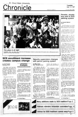 "The Chronicle [September 15, 1987]" by St. Cloud State University