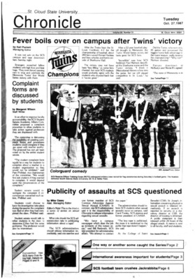 "The Chronicle [October 27, 1987]" by St. Cloud State University