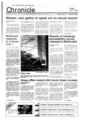 "The Chronicle [February 5, 1988]" by St. Cloud State University