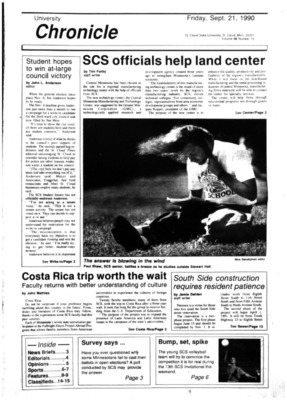 "The Chronicle [September 21, 1990]" by St. Cloud State University