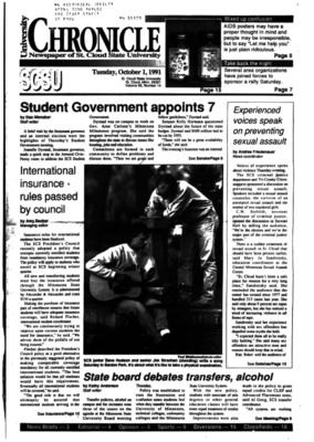"The Chronicle [October 1, 1991]" by St. Cloud State University