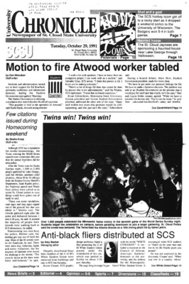 "The Chronicle [October 29, 1991]" by St. Cloud State University