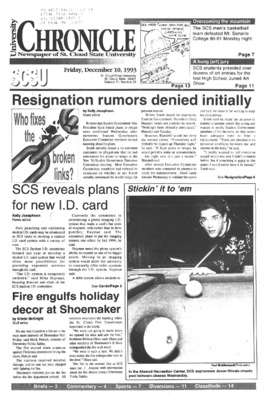"The Chronicle [December 10, 1993]" by St. Cloud State University