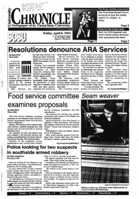 "The Chronicle [April 8, 1994]" by St. Cloud State University