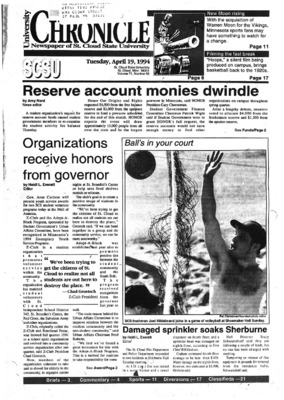 "The Chronicle [April 19, 1994]" by St. Cloud State University