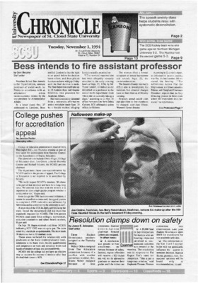 "The Chronicle [November 1, 1994]" by St. Cloud State University