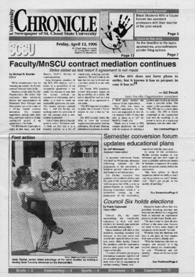 "The Chronicle [April 12, 1996]" by St. Cloud State University