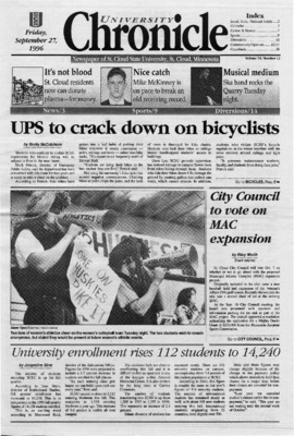 "The Chronicle [September 27, 1996]" by St. Cloud State University