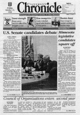 "The Chronicle [October 11, 1996]" by St. Cloud State University