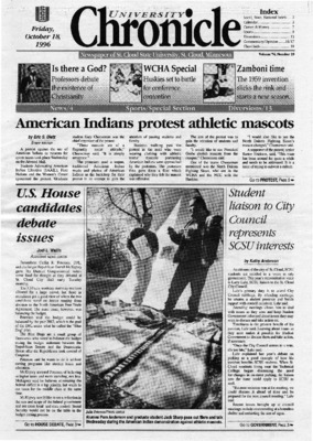 "The Chronicle [October 18, 1996]" by St. Cloud State University