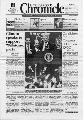 "The Chronicle [November 1, 1996]" by St. Cloud State University