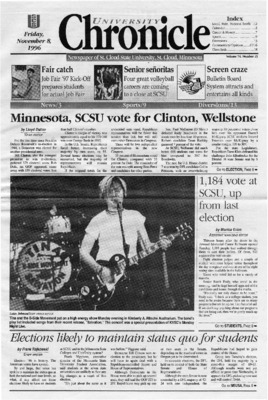 "The Chronicle [November 8, 1996]" by St. Cloud State University