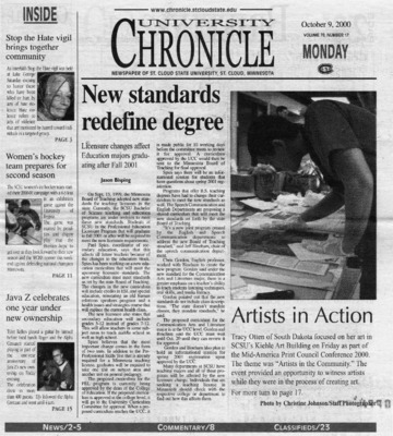 "The Chronicle [October 9, 2000]" by St. Cloud State University