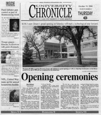 "The Chronicle [October 19, 2000]" by St. Cloud State University