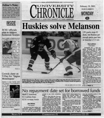 "The Chronicle [February 19, 2001]" by St. Cloud State University