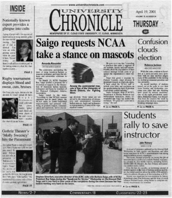 "The Chronicle [April 19, 2001]" by St. Cloud State University
