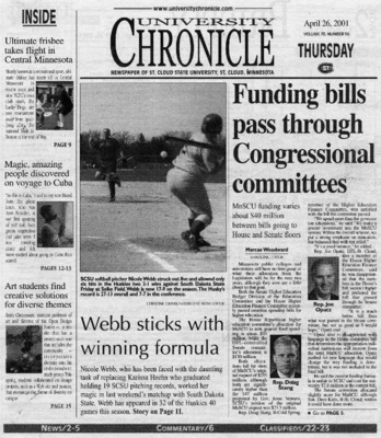 "The Chronicle [April 26, 2001]" by St. Cloud State University