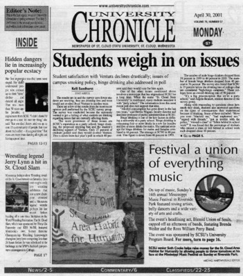 "The Chronicle [April 30, 2001]" by St. Cloud State University