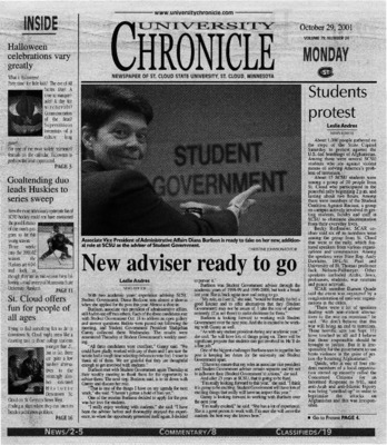 "The Chronicle [October 29, 2001]" by St. Cloud State University