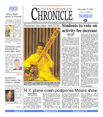 "The Chronicle [November 15, 2001]" by St. Cloud State University