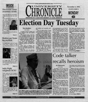 "The Chronicle [November 4, 2002]" by St. Cloud State University