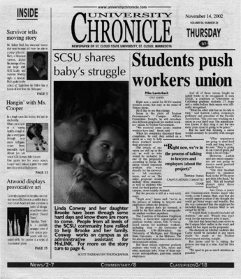 "The Chronicle [November 14, 2002]" by St. Cloud State University