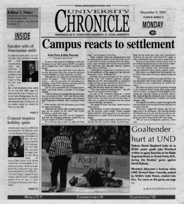 "The Chronicle [December 9, 2002]" by St. Cloud State University