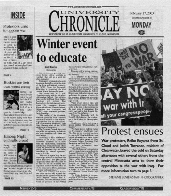 "The Chronicle [February 17, 2003]" by St. Cloud State University